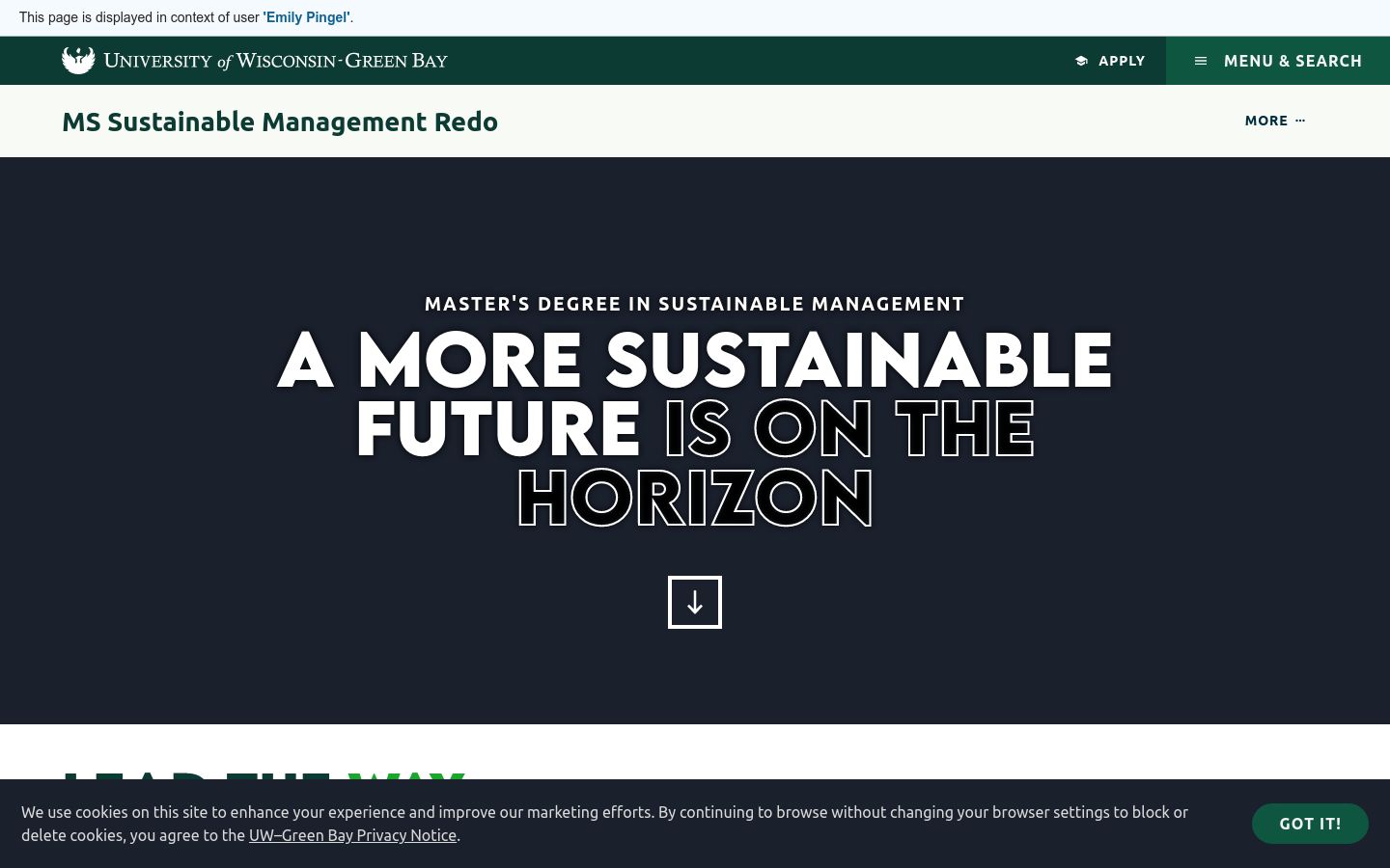 MS Sustainable Management Redo - UW-Green Bay
