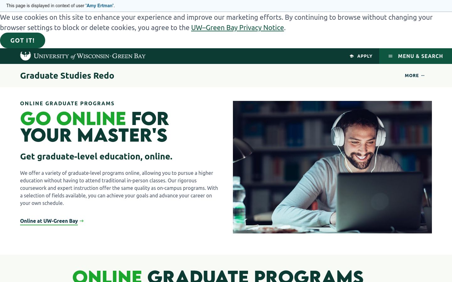 Online Graduate Programs - Graduate Studies Redo - UW-Green Bay